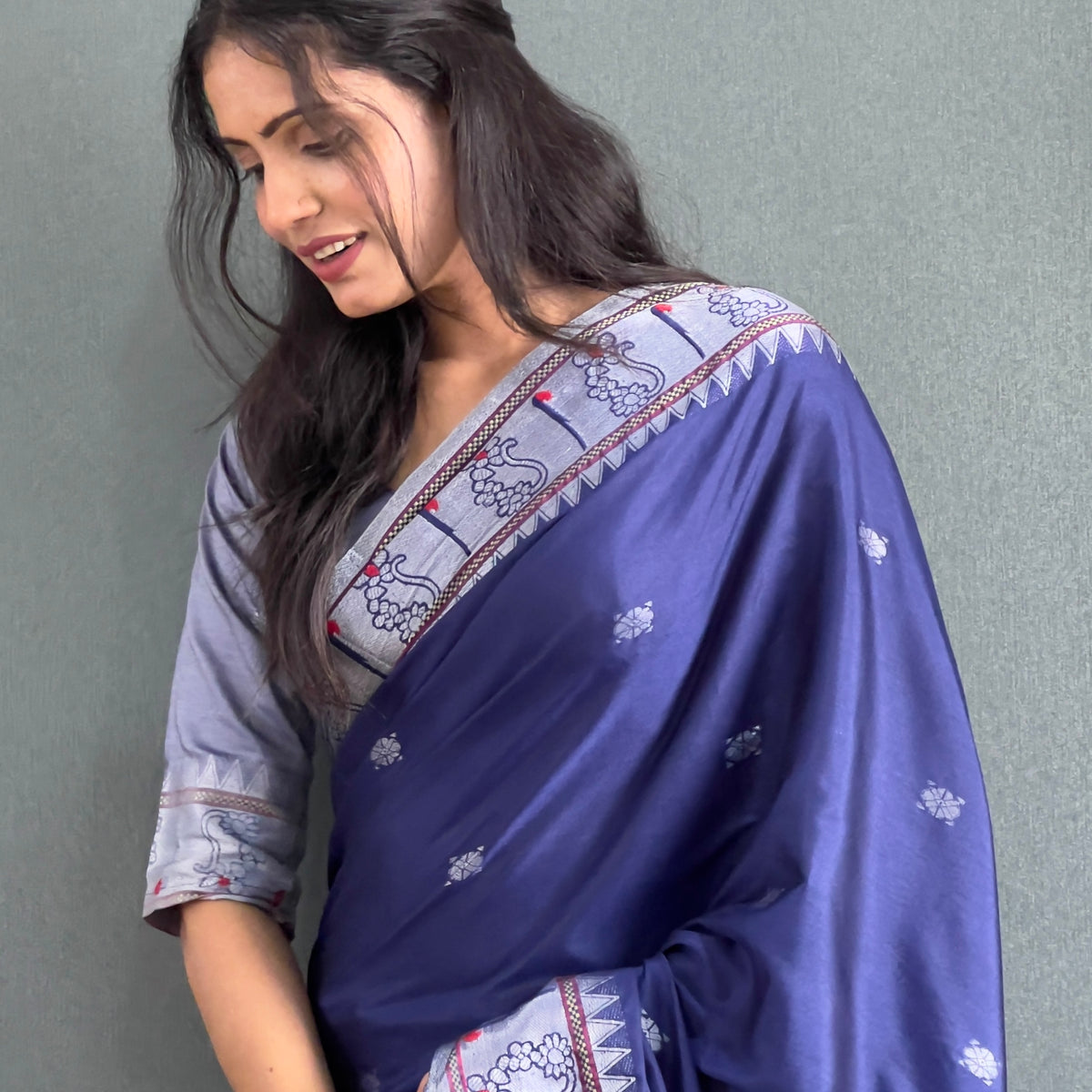 One Minute Ready To Wear Royal Orchid Soft Georgette Silk Saree – Divashree